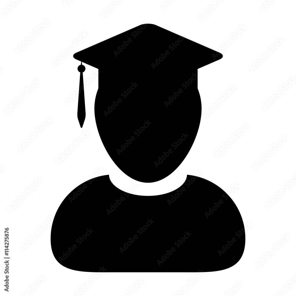 Student Icon - Graduate, Academic, Education, Degree Vector Icon Stock ...