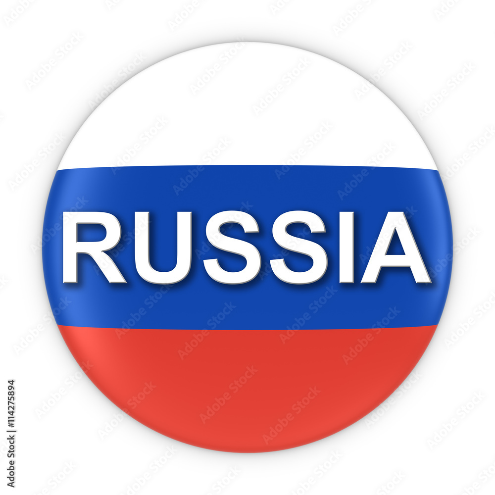 Russian Flag Button with Russia Text 3D Illustration Stock Illustration ...