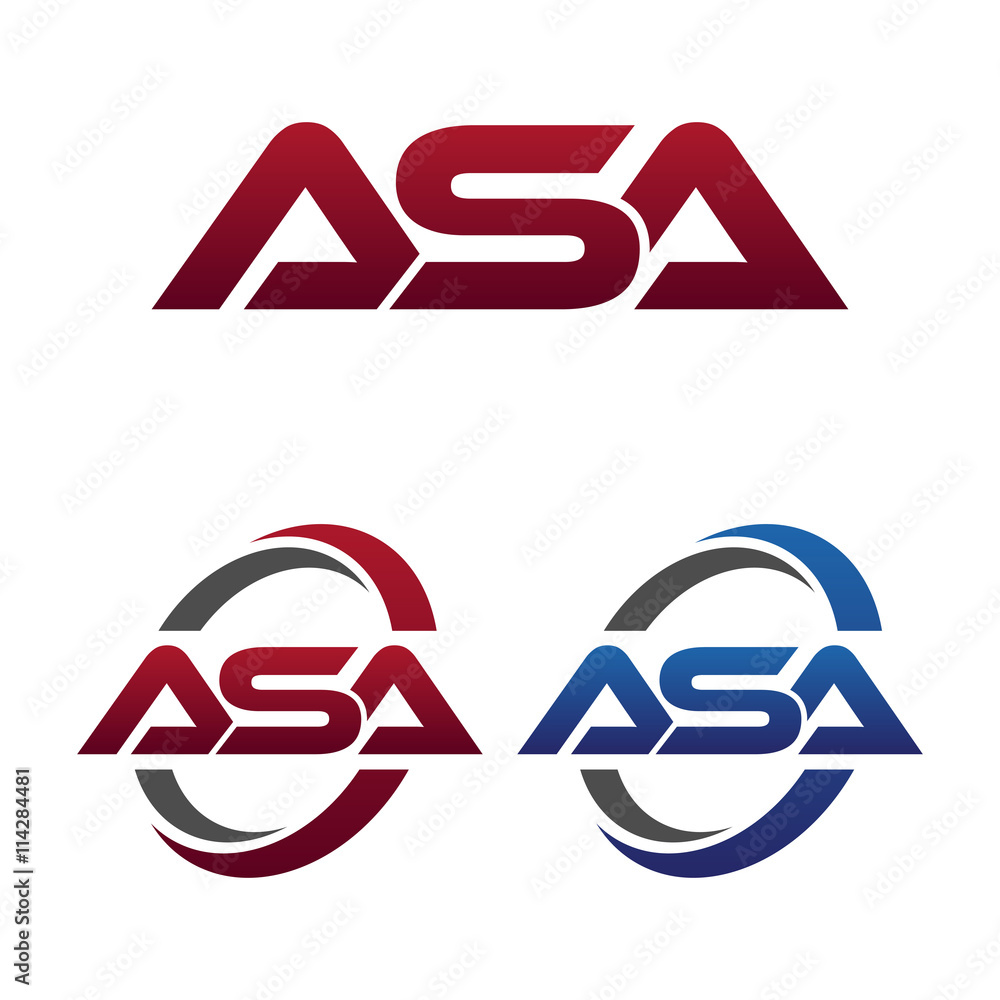 Modern 3 Letters Initial logo Vector Swoosh Red Blue asa Stock Vector ...