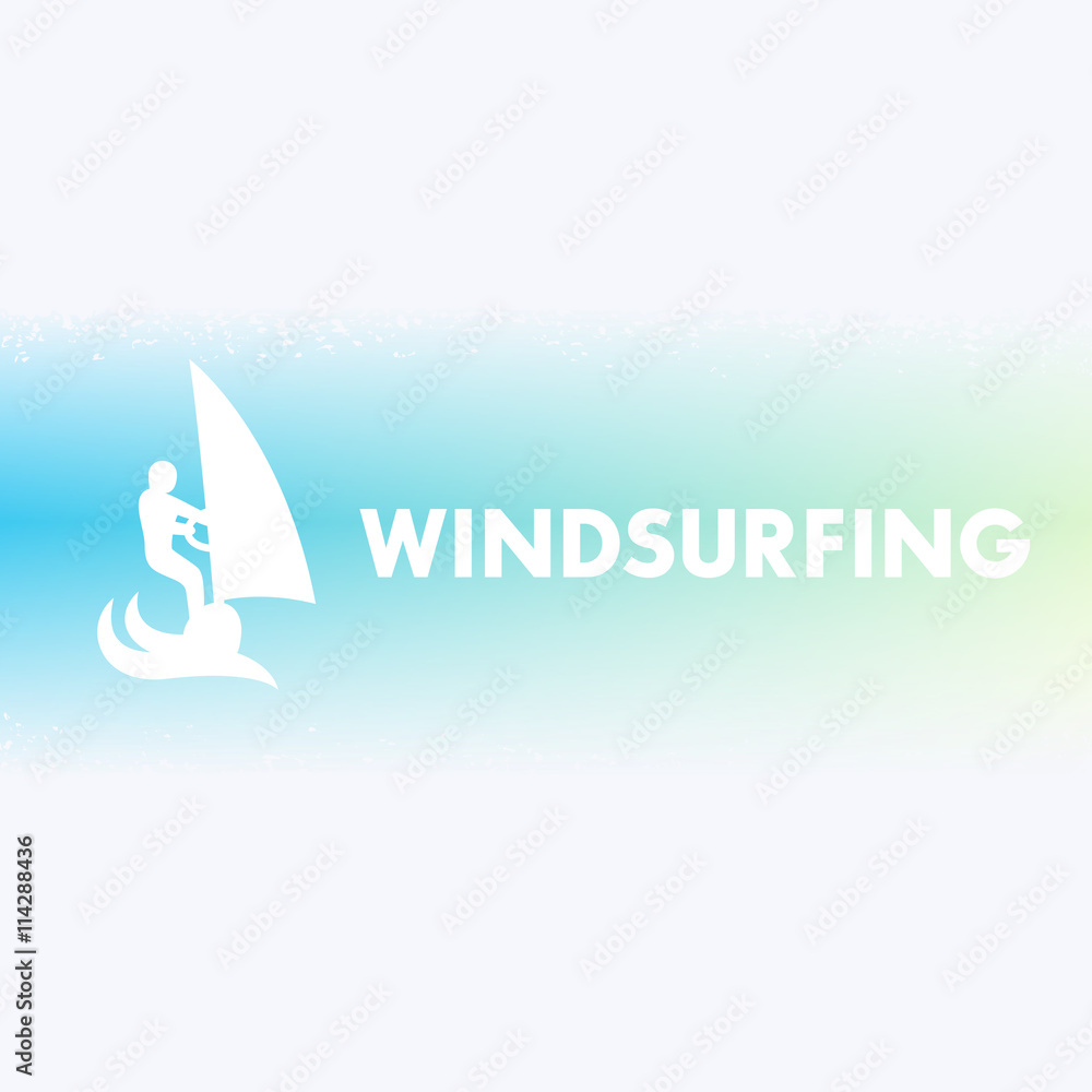 Windsurfing logo, windsurfer vector sign, man on surfboard with sail ...