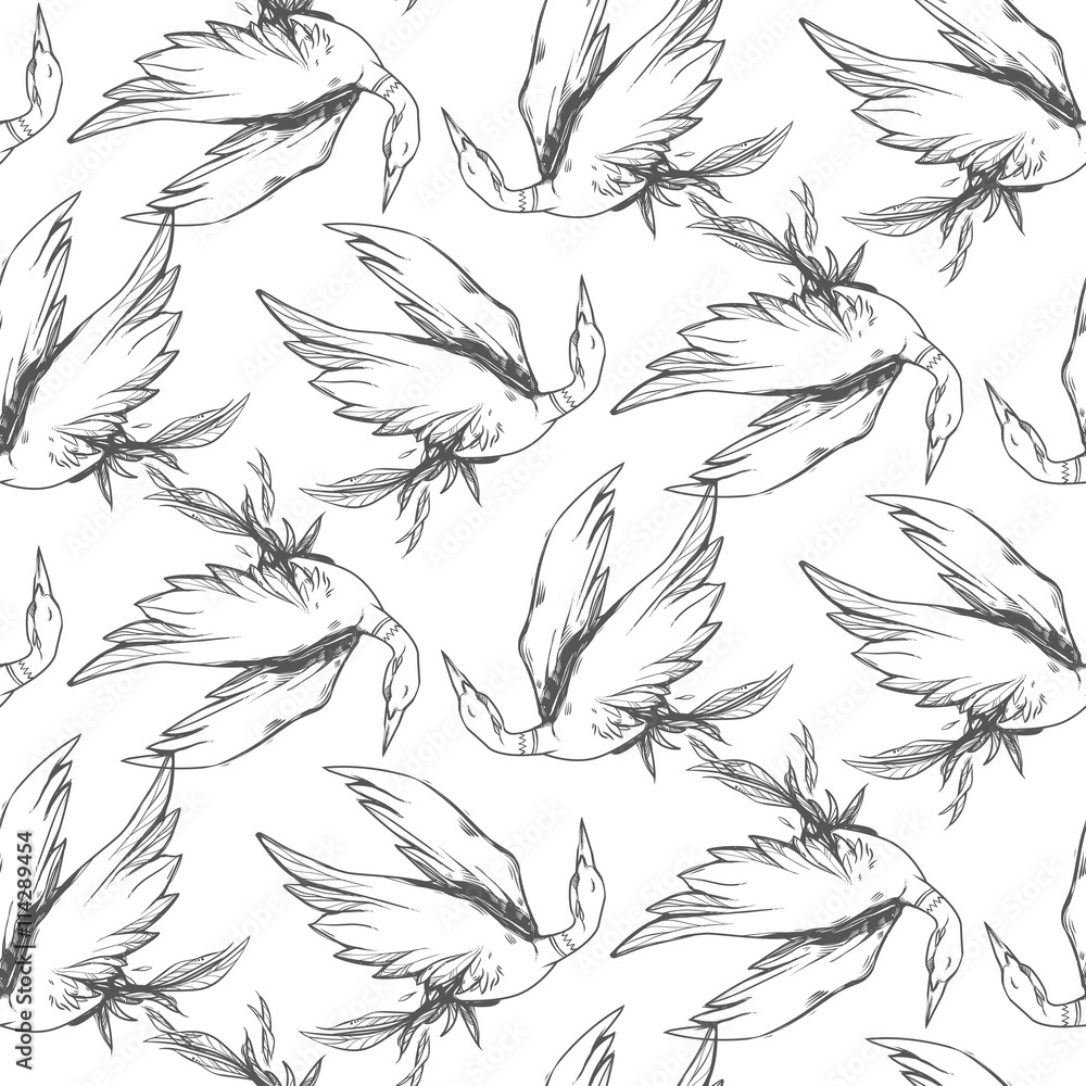 Seamless texture with flying birds. Great textures for your design ...