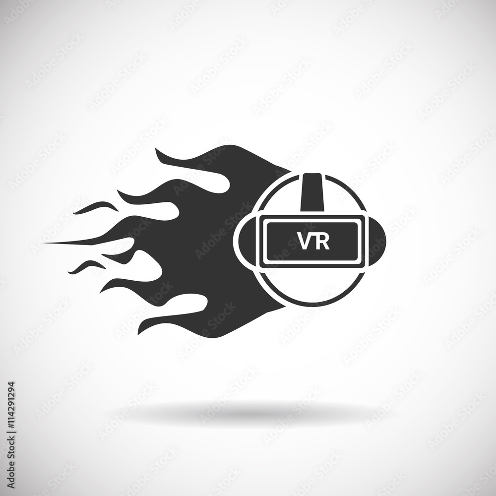 Virtual Reality Icon - VR silhouette vector Stock Vector | Adobe Stock