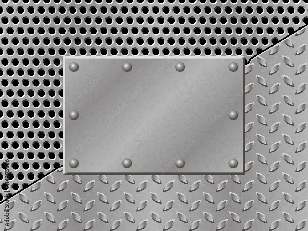 Rusted Metal Plate With Rivets
