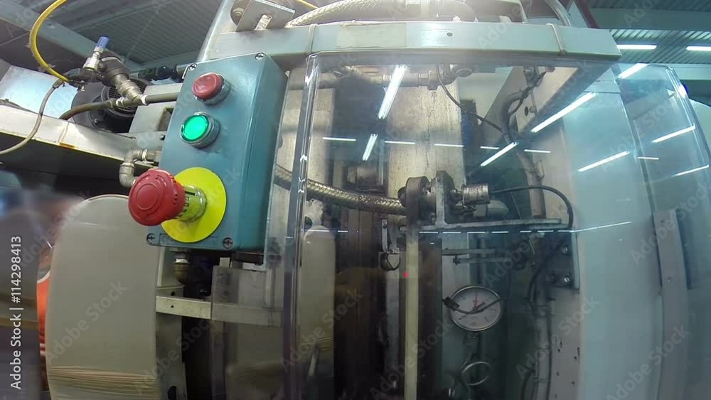 A Typical Emergency Stop Button on a Industrial Machine / Emergency ...