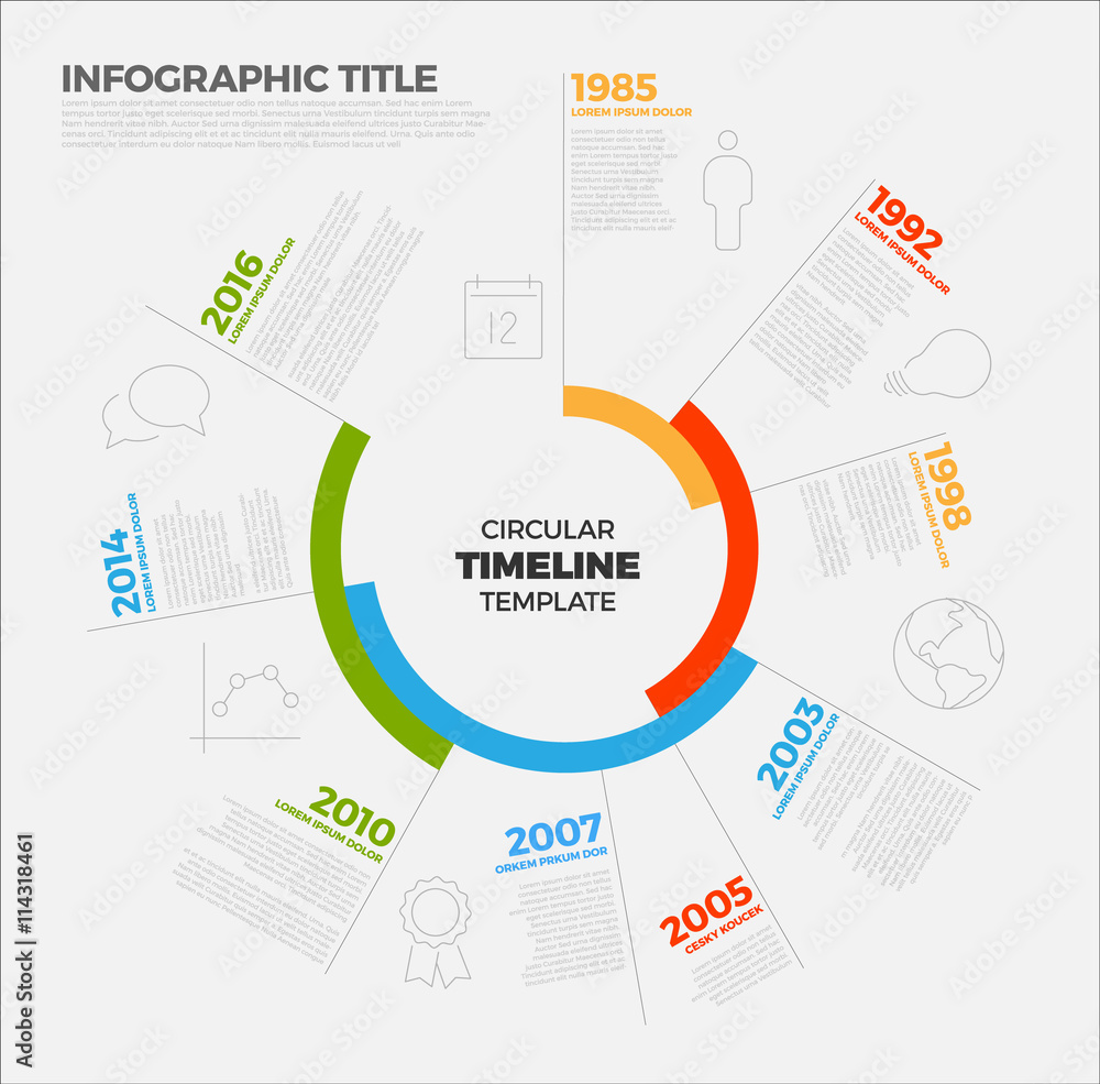 Vector Infographic circular timeline report template Stock Vector ...