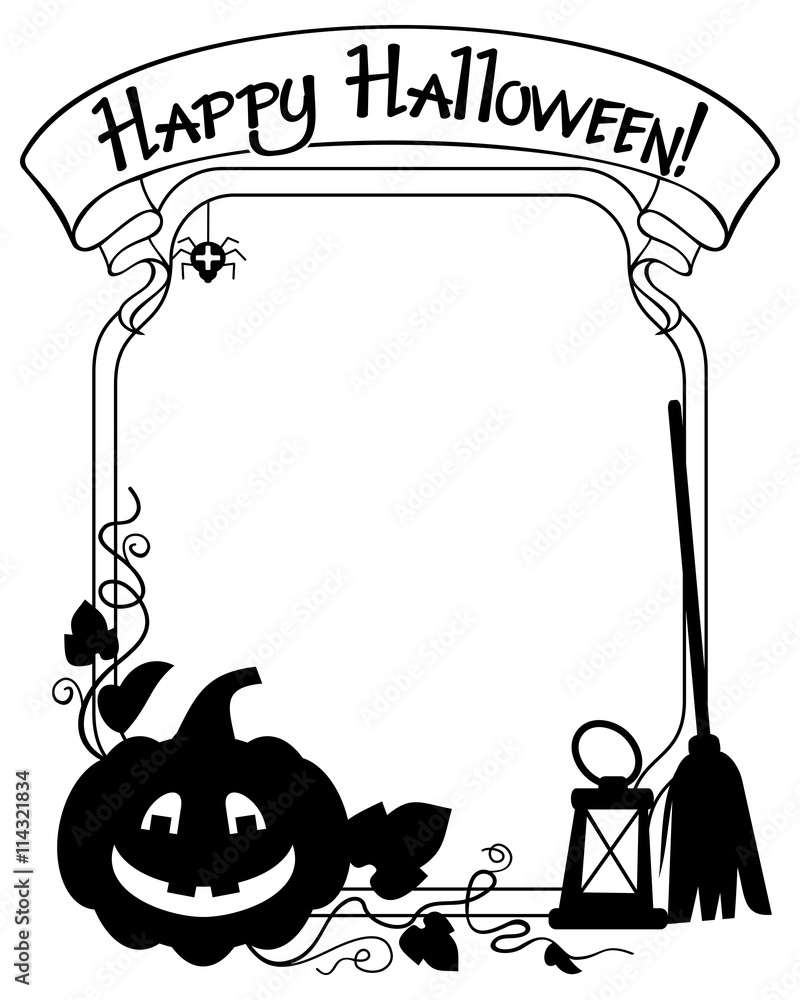 Halloween Black And White Border