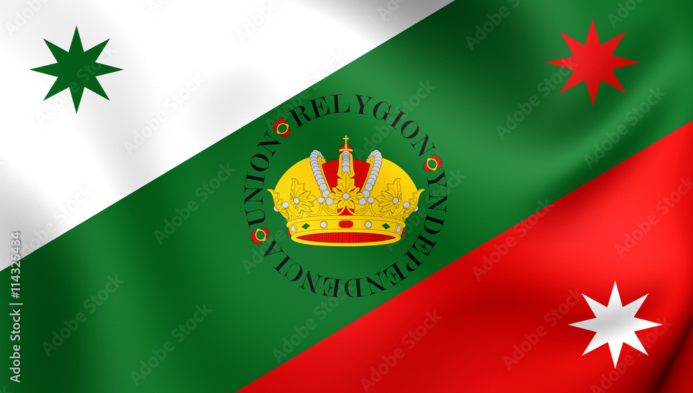 Flag of Mexican Regency (First Flag of the Mexican Empire) Stock ...