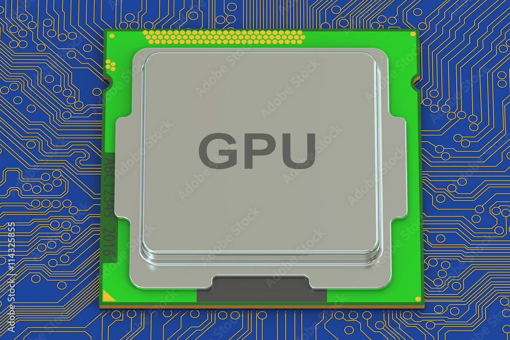 GPU, 3D rendering Stock Illustration | Adobe Stock
