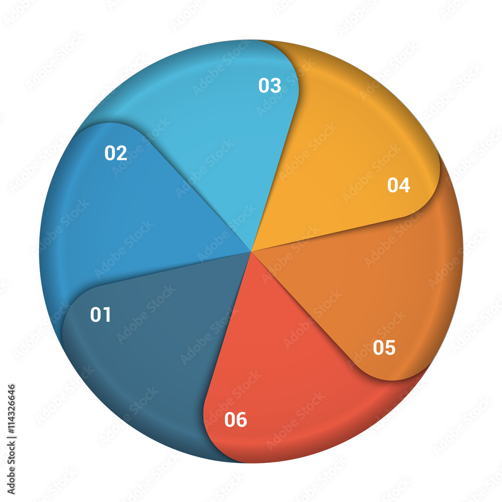 pie chart diagram data 6 Stock Illustration | Adobe Stock