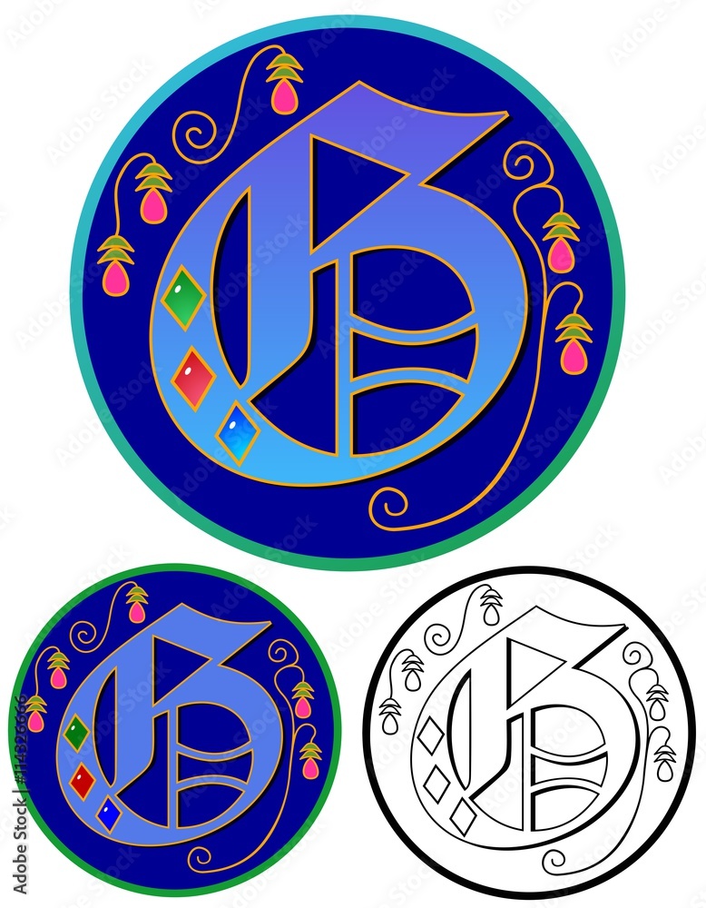 Monogram initial, capital letter G emblematic design Stock-Vektorgrafik ...