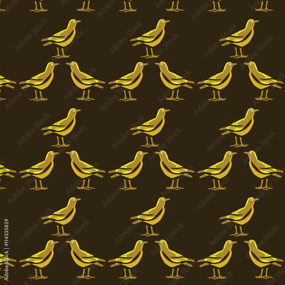 Elegant seamless pattern with abstract crow symbols, design elements ...