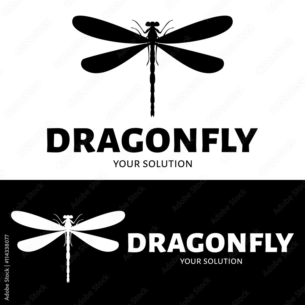 Vector logo of a dragonfly. Brand logo in the shape of a dragonfly ...