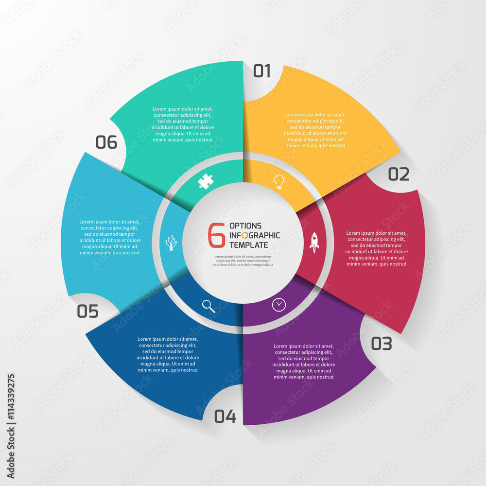 Fototapeta mapa świata dla dzieci Vector circle infographic template ...