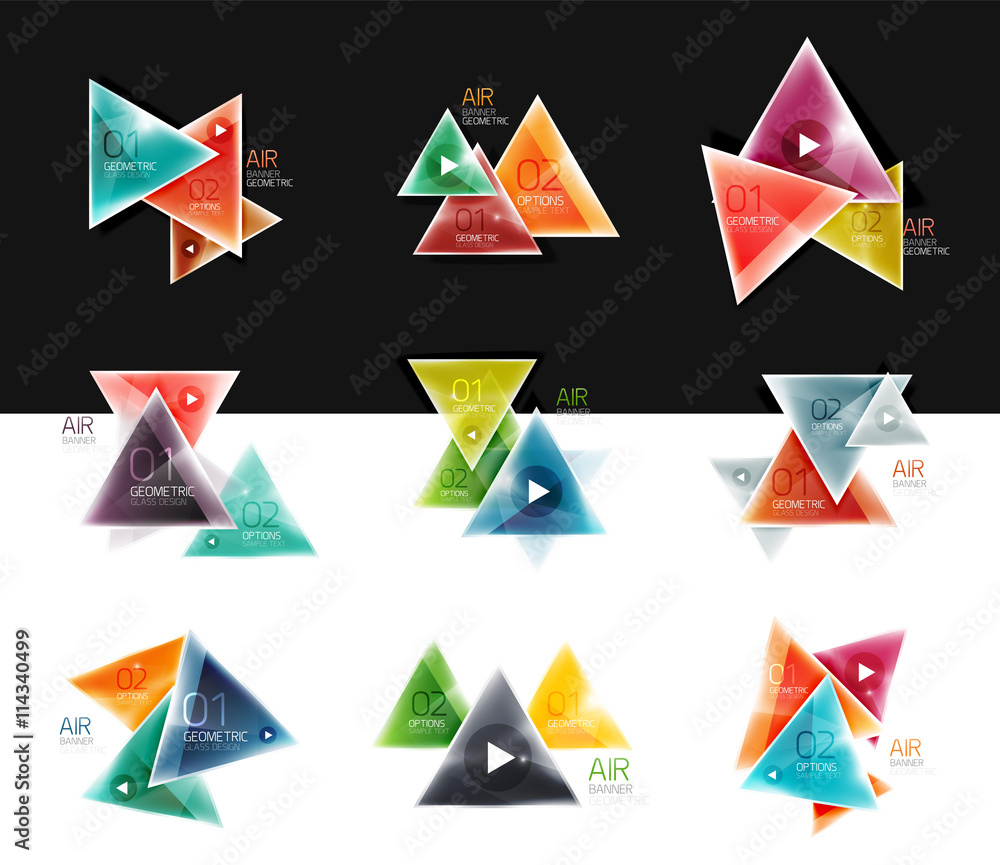 Collection of triangle web boxes - banners, business backgrounds ...