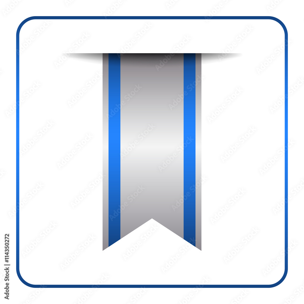 Blue bookmark banner. Vertical book mark, isolated on white background ...