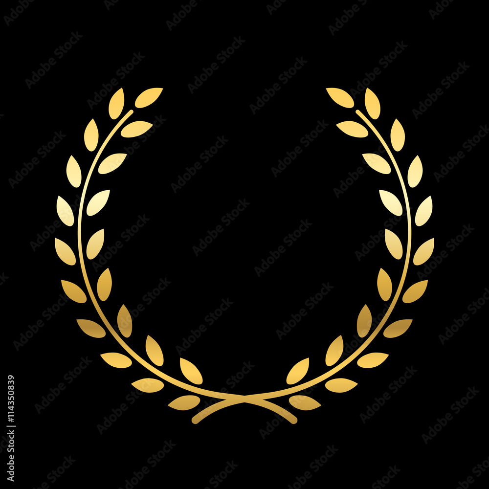 Gold laurel wreath. Symbol of victory and achievement. Design element ...