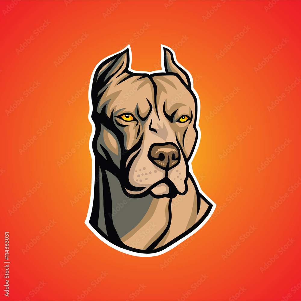 Pit Bull Head Vector Stock Vector | Adobe Stock
