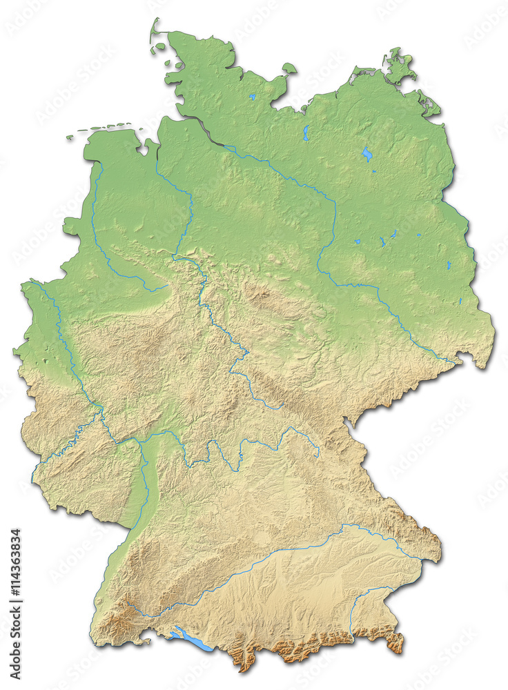 Relief map of Germany Stock Illustration | Adobe Stock