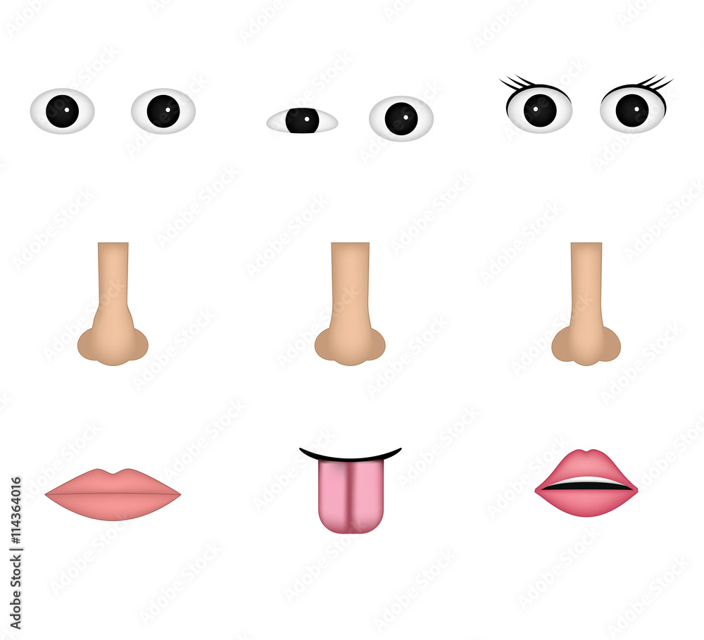 Set of face emoticon vector isolated on white background. Emoji vector ...