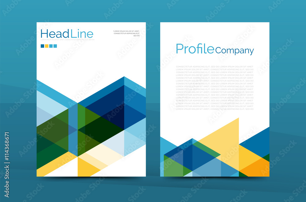 Geometric a4 front page, business annual report print template Stock ...