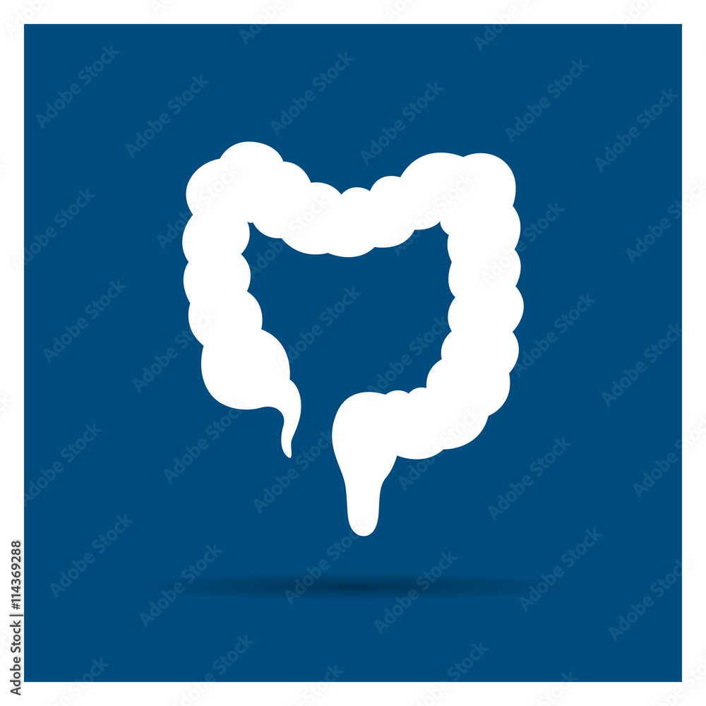 Vector Illustration of a Colon Icon on a Blue Background Stock ...