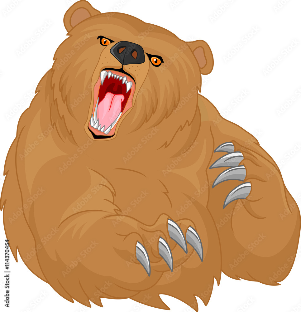 angry bear cartoon Stock Vector | Adobe Stock