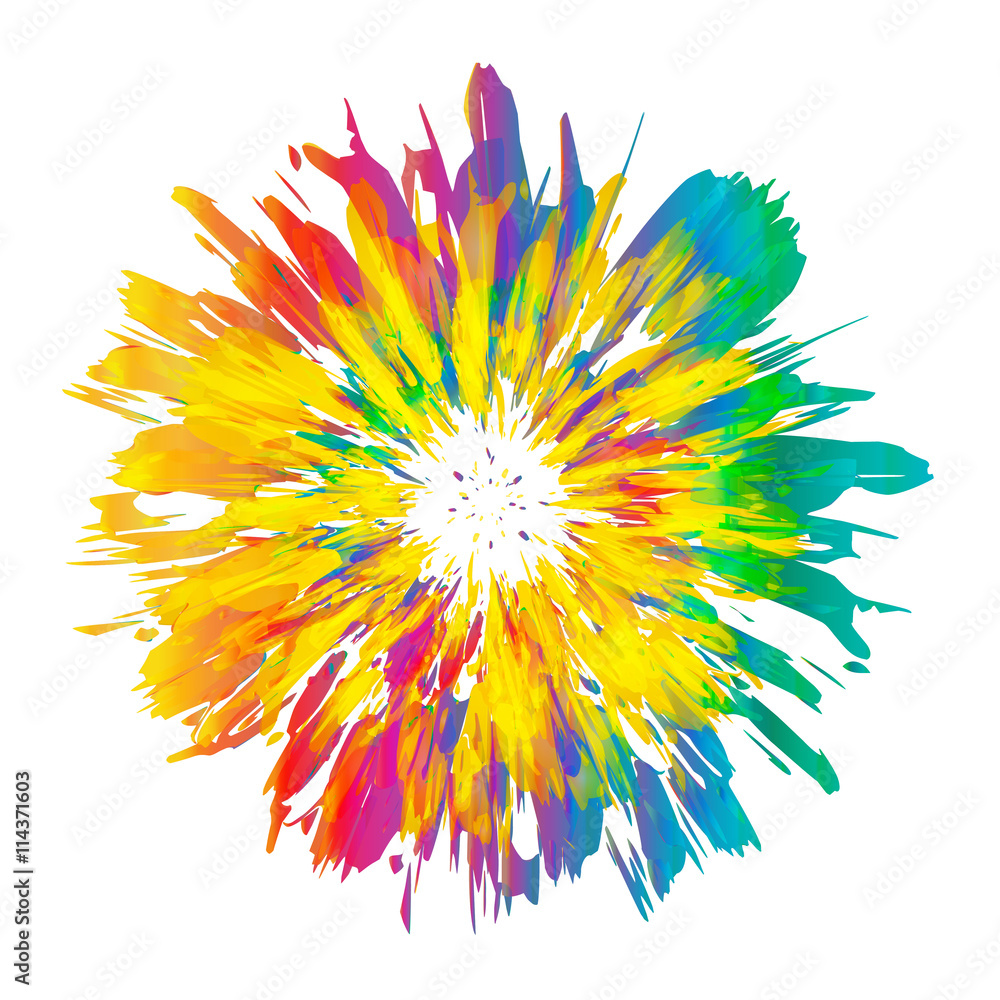Abstract color splash and isolated flower illustration. Stock Vector ...