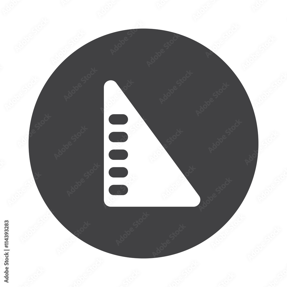 White Set Square icon on black button isolated on white Stock Vector ...