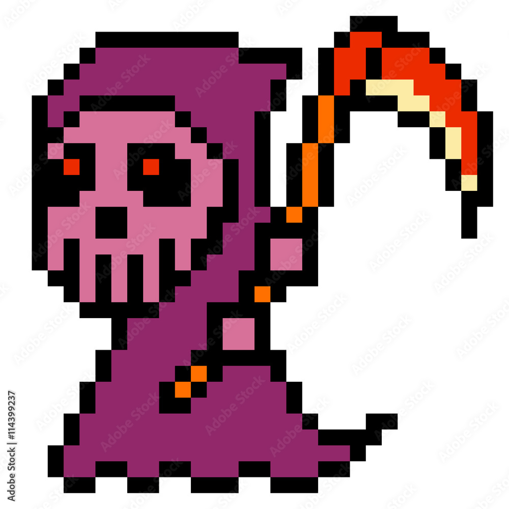 Ilustração do Stock: pixel art death | Adobe Stock