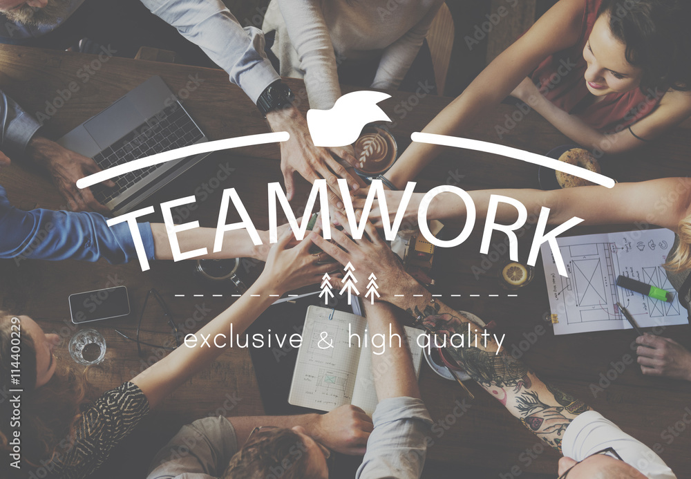 Teamwork Team Building Spirit Togetherness Concept Stock Photo | Adobe ...