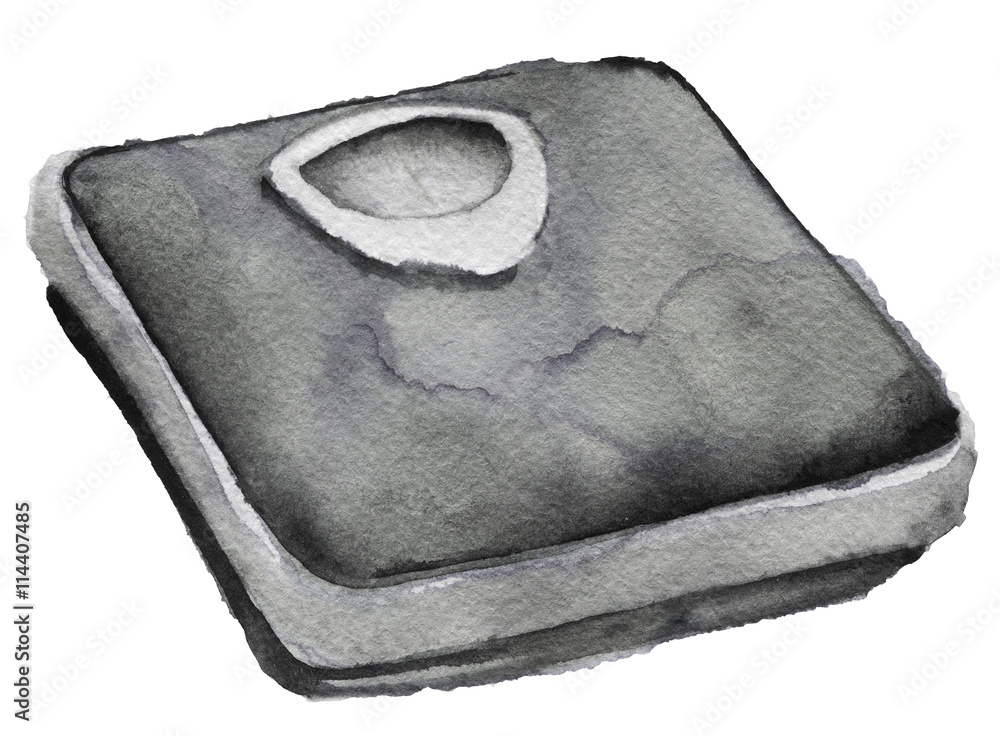 watercolor sketch of modern scale on a white background Stock ...