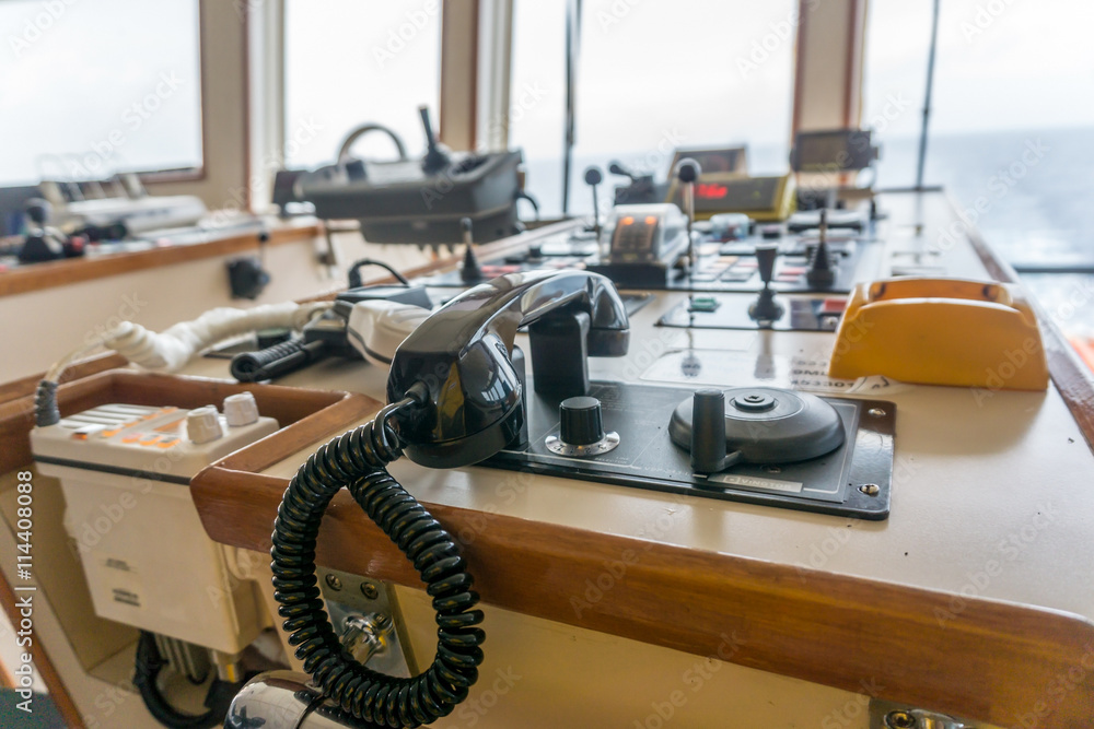 Control panel of a tug boat working at oilfield Stock Photo | Adobe Stock