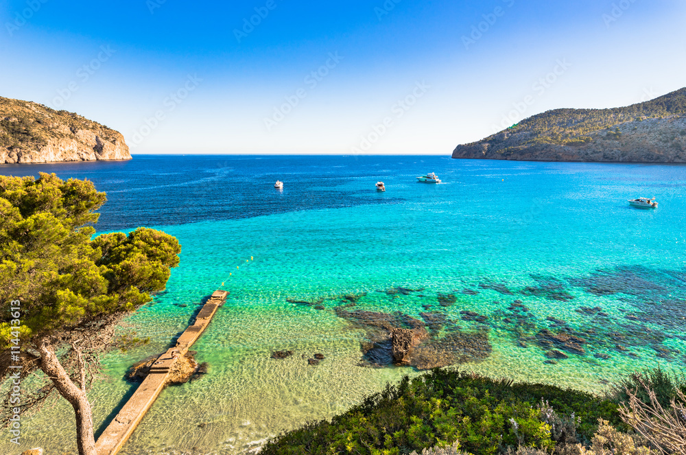 Idyllic sea view at Majorca Bay of Camp de Mar Stock-Foto | Adobe Stock