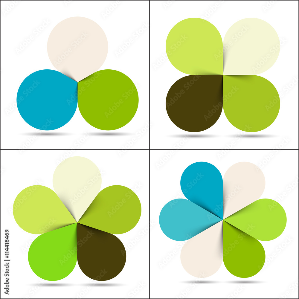 Circle arrows green leaves eco infographic. Ecology diagram, flower ...