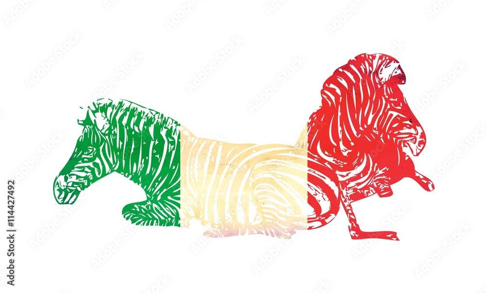 Zebra flag isolated on white background Stock Illustration | Adobe Stock