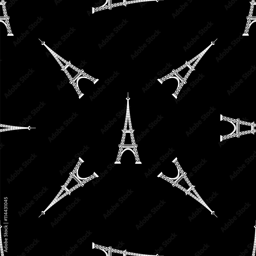 Eiffel Tower Seamless Background. French Tower Pattern. Symbol of Paris ...