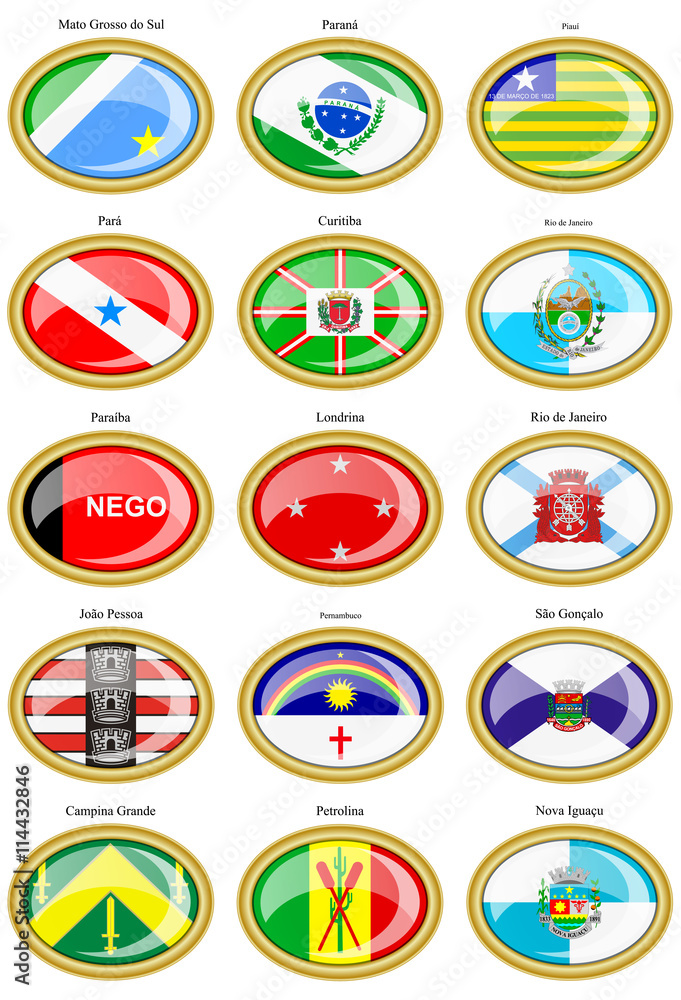 Flags of the Brazilian states and cities Stock Vector | Adobe Stock