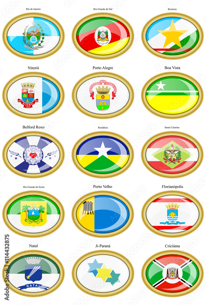 Flags of the Brazilian states and cities Stock Vector | Adobe Stock