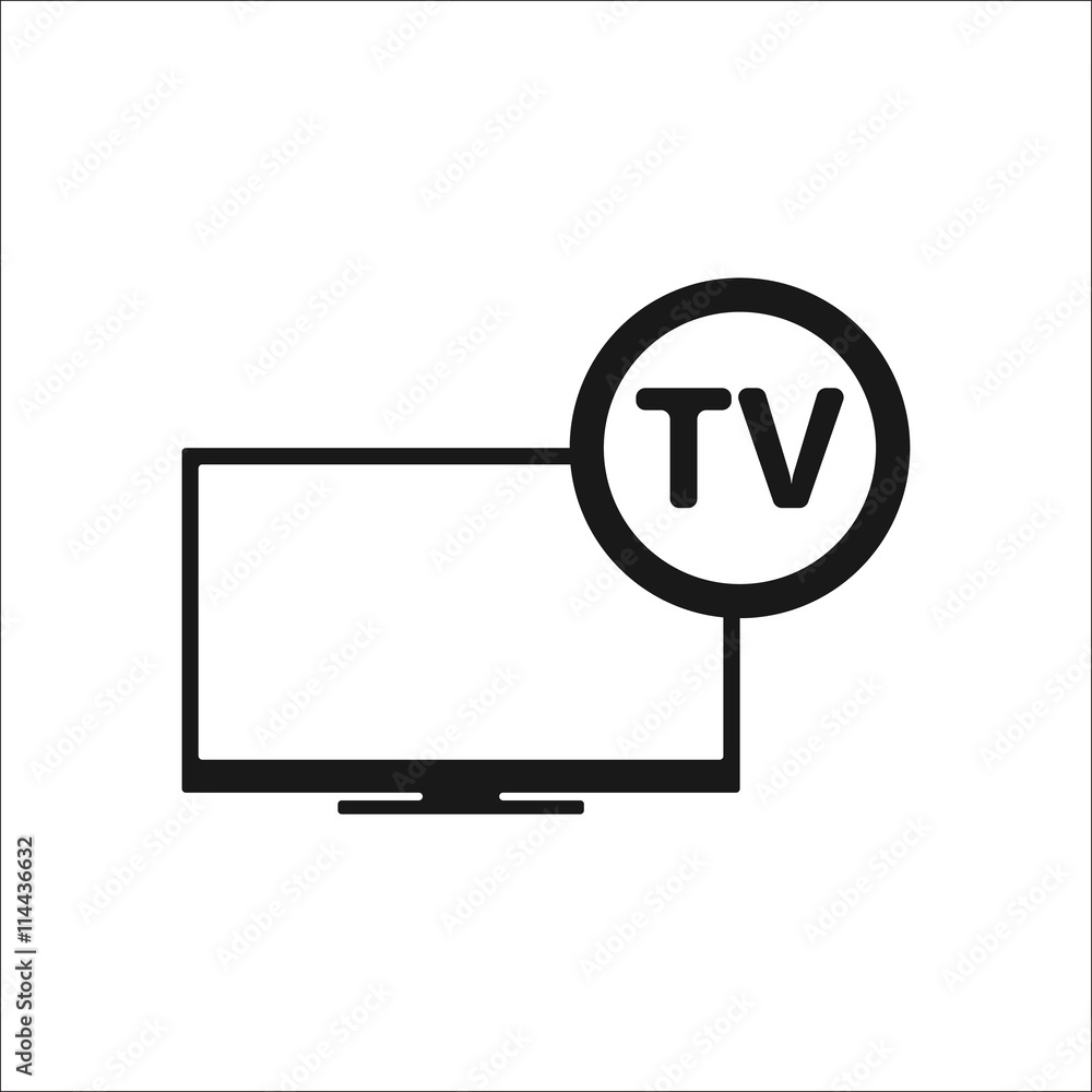 Modern tv lcd simple icon on background Stock Vector | Adobe Stock