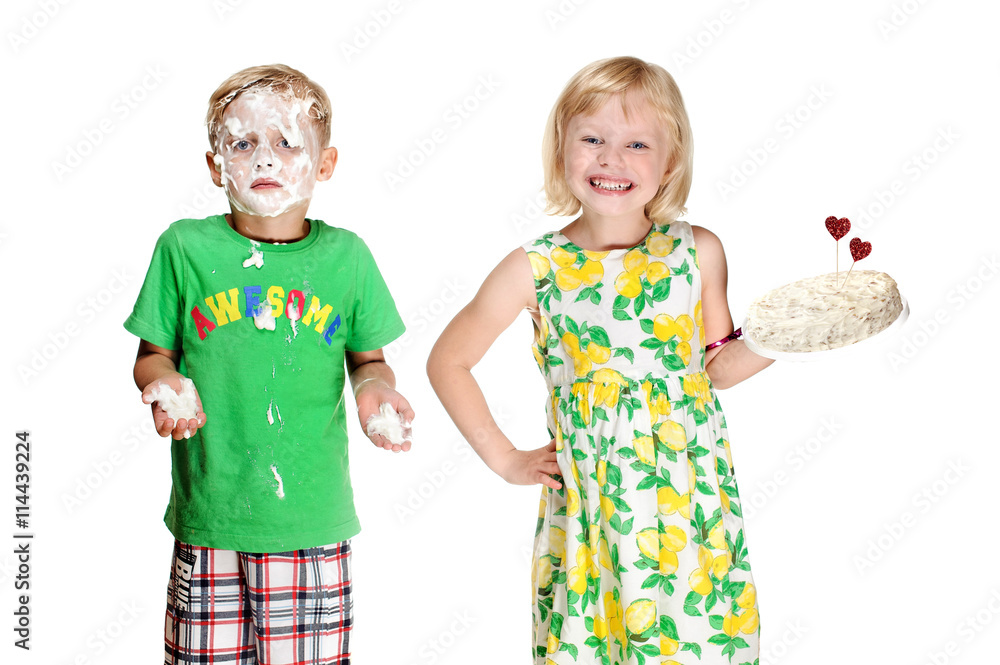 Birthday cake on the face Stock Photo | Adobe Stock
