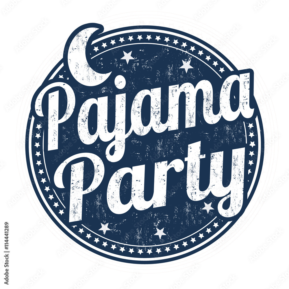Pajama party stamp Stock Vector | Adobe Stock