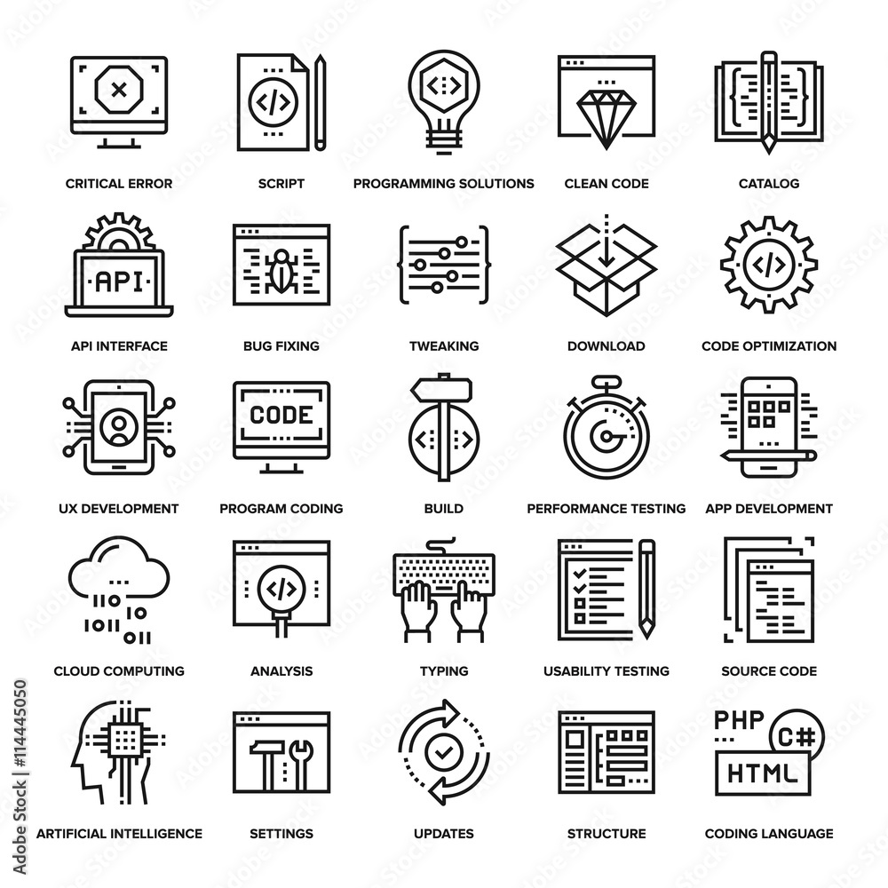 Program Coding Icons Stock Vector Adobe Stock