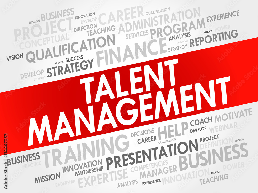 Talent Management word cloud collage, business concept background Stock ...