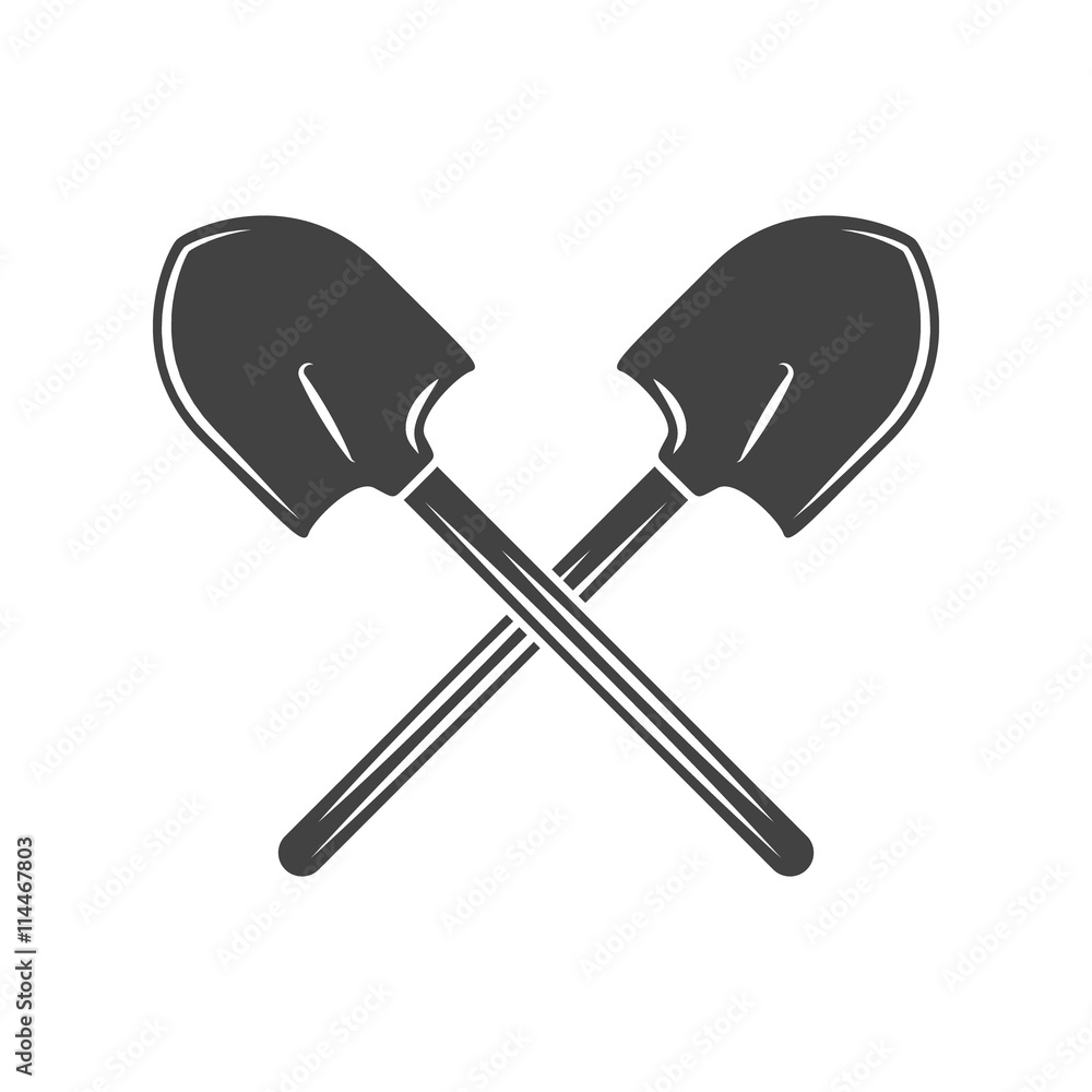 Two crossed battleaxes, battle axes. Black on white flat vector ... Two crossed battleaxes, battle axes. Black on white flat vector ...