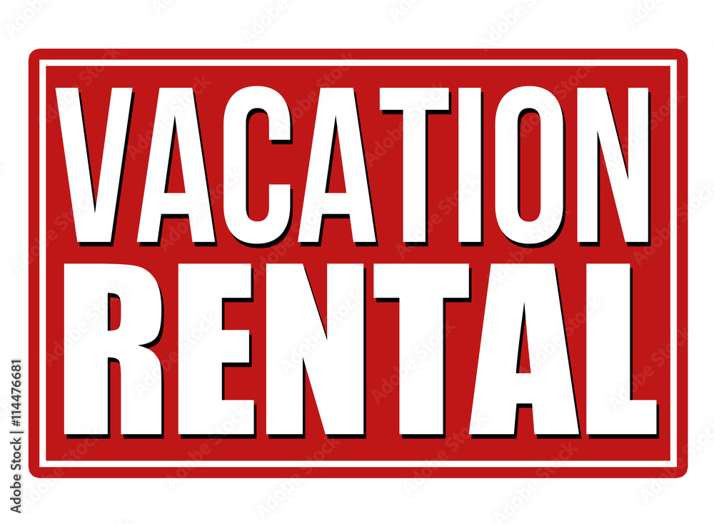 Vacation rental red sign Stock Vector | Adobe Stock