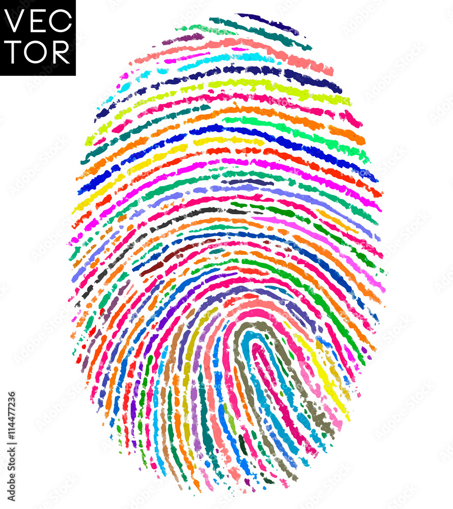 Colorful fingerprint, finger print vector illustration Stock Vector ...