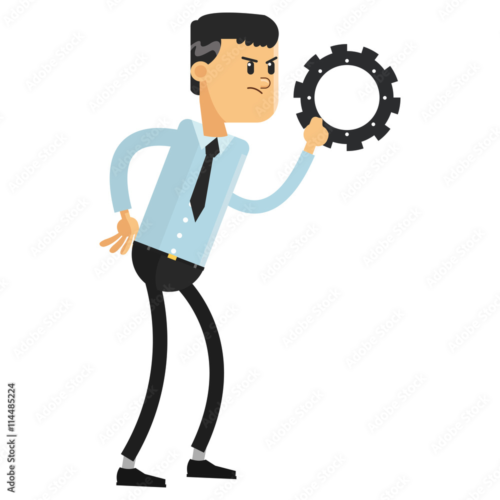 man with gear icon Stock Vector | Adobe Stock