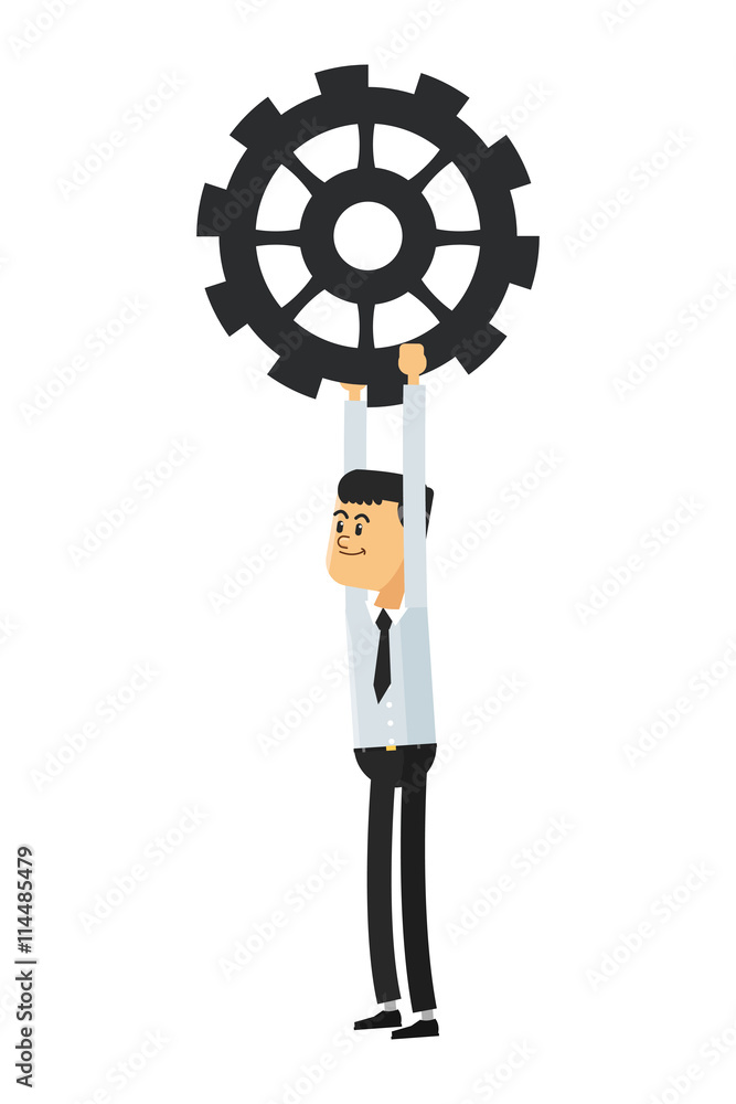 man with gear icon Stock Vector | Adobe Stock