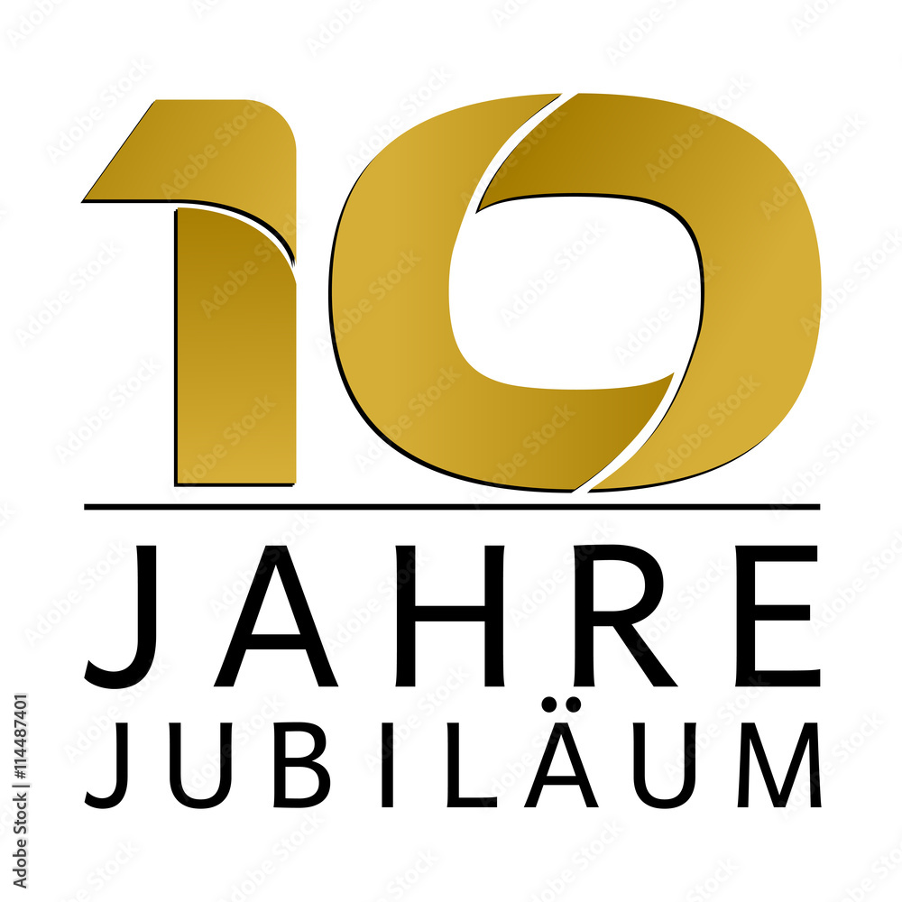 Einfach Gold Jubiläums Logo Jahre 10 vector de Stock | Adobe Stock