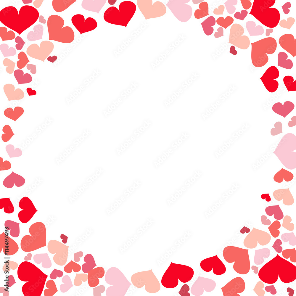 Hearts frame border illustration; romantic design. Stock Illustration ...